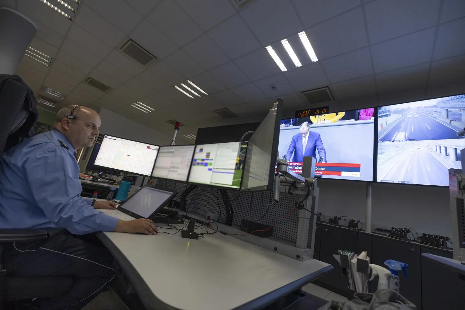 Eindrücke aus der Mainzer Polizei Einsatzzentrale