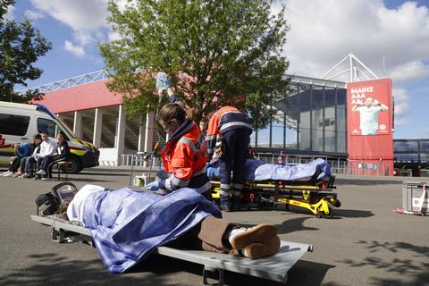 Katastrophen-Großübung in Mewa-Arena und Marienhaus Klinikum in Mainz